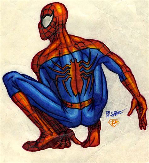 Spider Man Sitting Pose By 9YellowDragon9 On DeviantArt