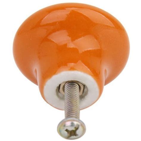 Lot de 10 boutons ronds orange colorés en céramique pour tiroir pl