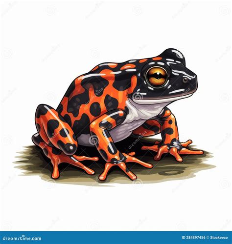 Simple Fire Bellied Toad Clip Art With White Margins Stock Illustration