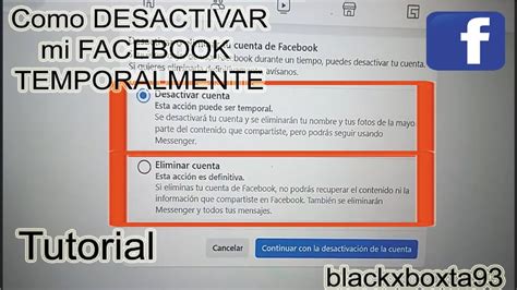 Como DESACTIVAR MI CUENTA DE FACEBOOK TEMPORALMENTE En Un COMPUTADORA