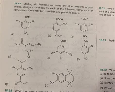Solved 18 67 Starting With Benzene And Using Any Other Chegg