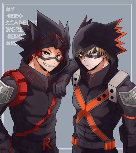Two Anime Characters Are Dressed In Black And Orange Outfits With Their