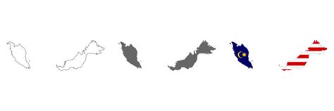 Highly Detailed Malaysia Map With Borders Vector Image