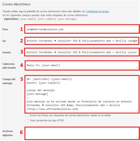 Cómo crear formularios con Contact Form 7 Webempresa