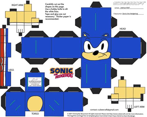 Nintendo Cubeecraft Paper Toys Sonic The Hedgehog Sonic Birthday