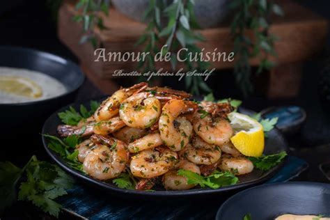 Crevettes sautées à lail et persil