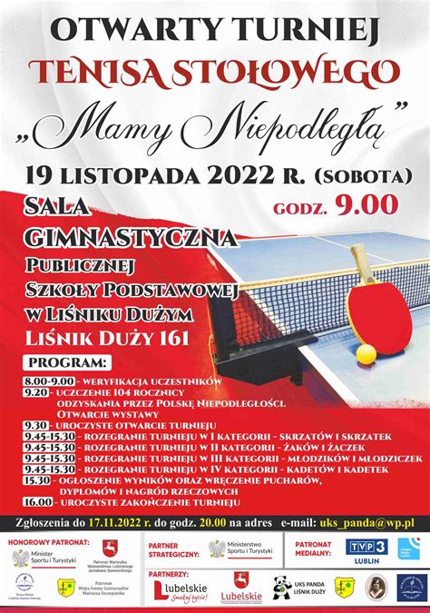 Otwarty Turniej Tenisa Stołowego Mamy Niepodległą