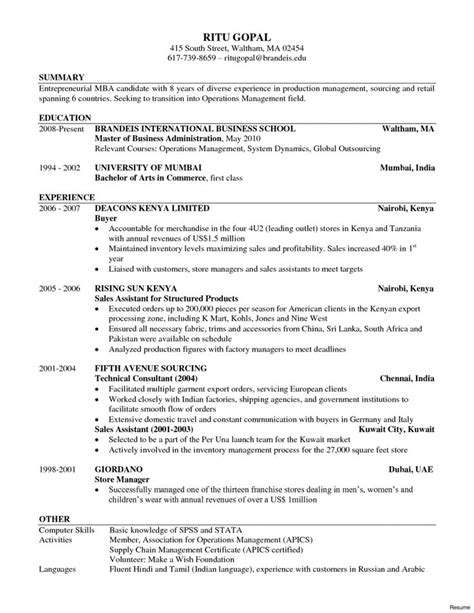 Resume Format Harvard Business School Resume Format Law School