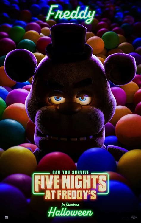 Pósteres de personagens do filme de terror Five Nights At Freddys O