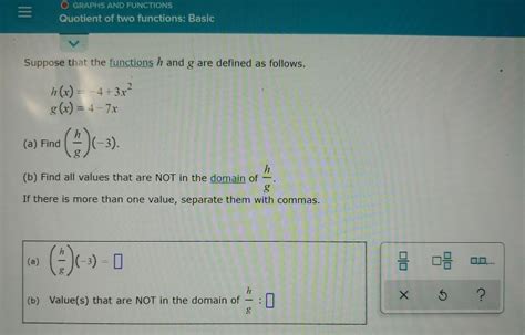 solved graphs and functions quotient of two functions