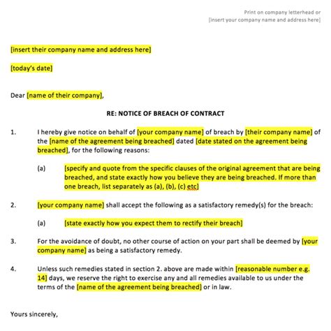 Category Notices Letters UK Template Agreements And Sample Contracts