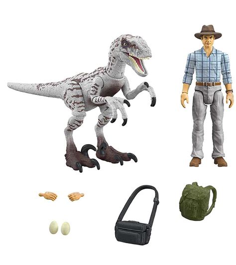 Мир Юрского Периода Алан Грант и Велоцераптор Jurassic World Hammond