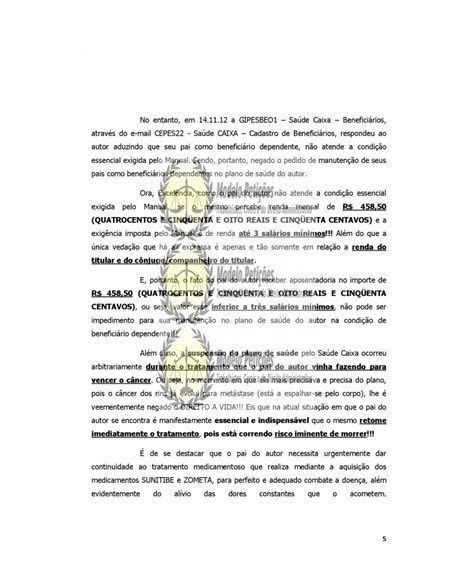 Inicial Ação de Obrigação de Fazer Plano de Saúde para Dependentes