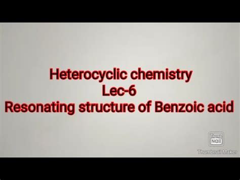 Heterocyclic Chemistry Resonating Structure Of Benzoic Acid V2