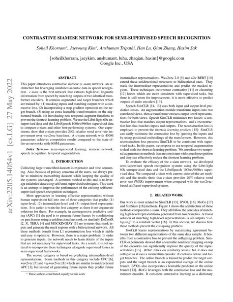 pdf contrastive siamese network for semi supervised speech recognition