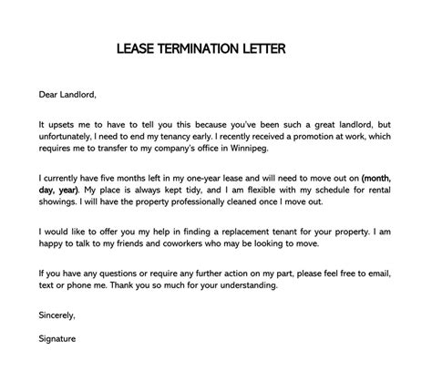 How To Write An Early Termination Letter For A Lease Agreement