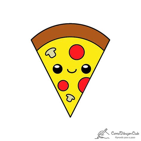 Cómo dibujar una Pizza Kawaii COMODIBUJAR CLUB