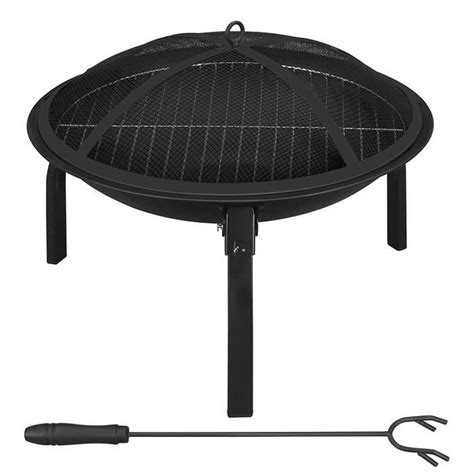 SONGMICS Brasero Barbecue Foyers et Braséros avec Grille Couvercle Sac