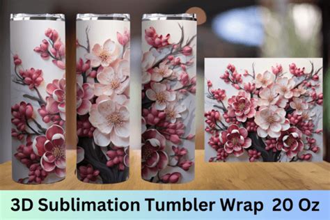 3d Flower Sublimation Tumbler Wrap Graphic By Florid Printables