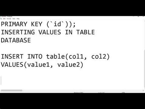 Insert Queries In Sql Inserting Data Into Table Youtube