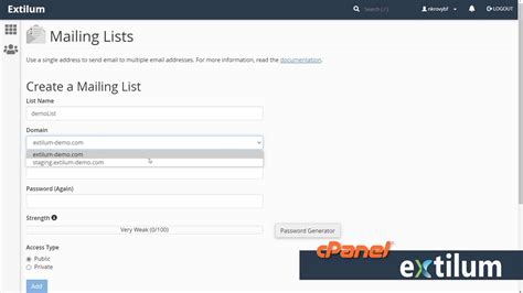 Create Mailing List CPanel Extilum Knowledgebase