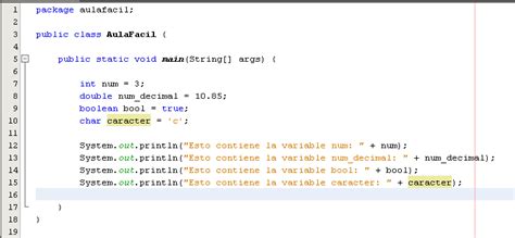 variables y constantes de java