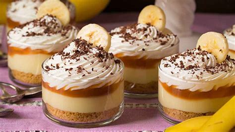 Verrines crémeuses au caramel beurre salé et aux bananes sublimes