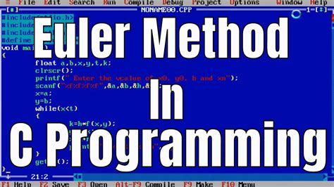 euler method in c programming youtube