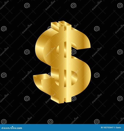 Símbolo Oro 3d De Moneda De Lujo En Dólares Vector Ilustración del