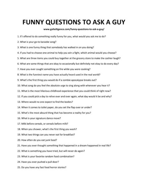 64 Best Funny Questions To Ask A Guy Make Him Laugh