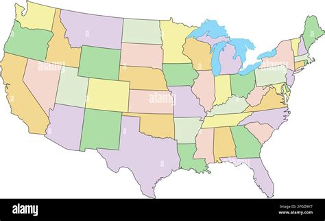 Estados Unidos de América Altamente detallado mapa político editable