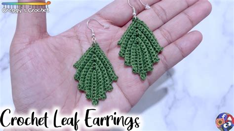 CROCHET Leaf Earrings Tutorial YouTube