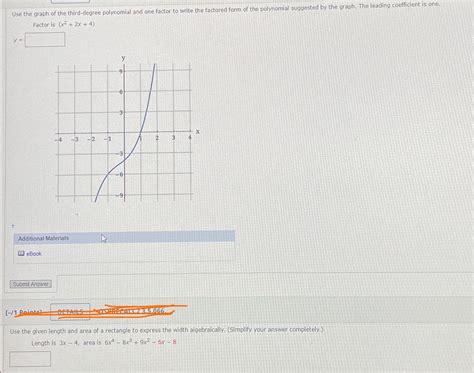 solved use the graph of the third degree polynomial and one