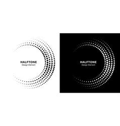 Halftone Incomplete Circle Frame Dots Royalty Free Vector
