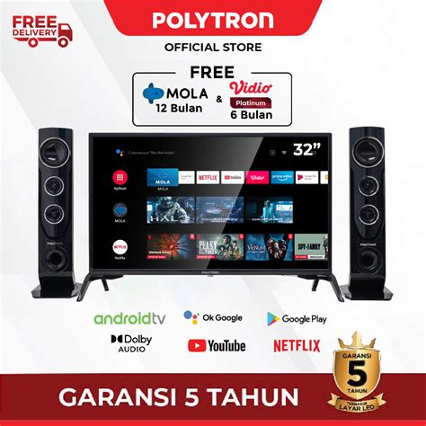 Jual POLYTRON Smart Cinemax Android TV 32 Inch PLD 32TAG9855 Shopee