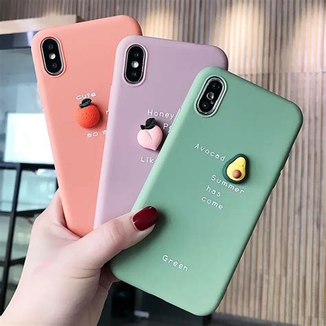 Cute 3D Fruit Avocado Peach Orange Food Soft Silicone IPhone Case 6 6s