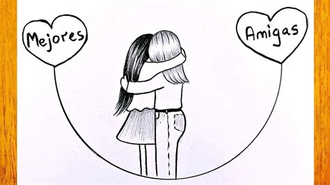 Dibujo a lápiz de mejores amigos Cómo dibujar mejores amigas a lápiz