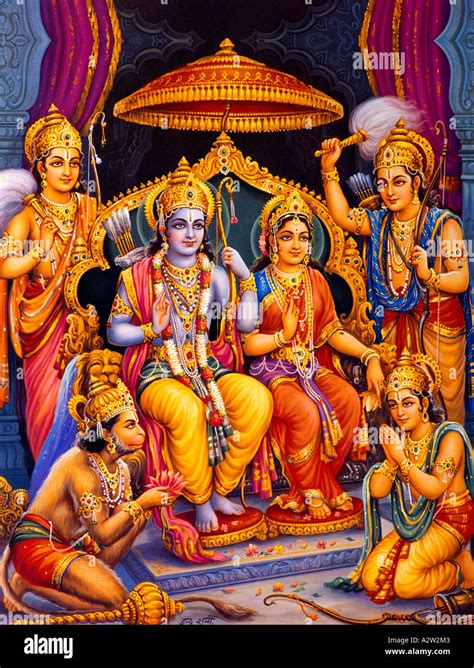 Rama Sita And Hanuman Hindu Gods Stock Photo Alamy