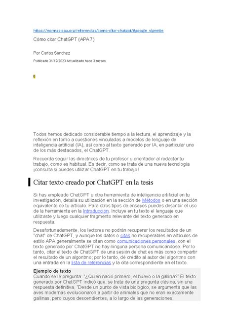 Cómo citar Chat GPT APA 7 normas apa referencias como citar chatgpt