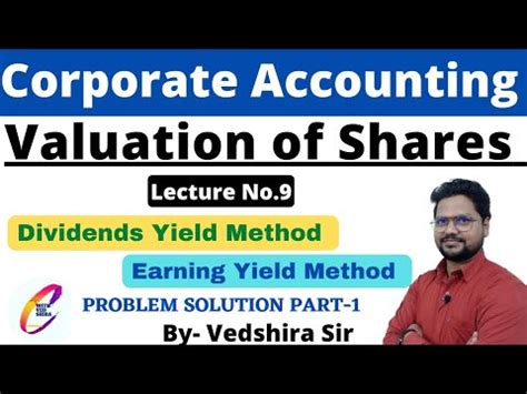 Dividend Yield Method And Earnig Yield Method Problem Solution Part