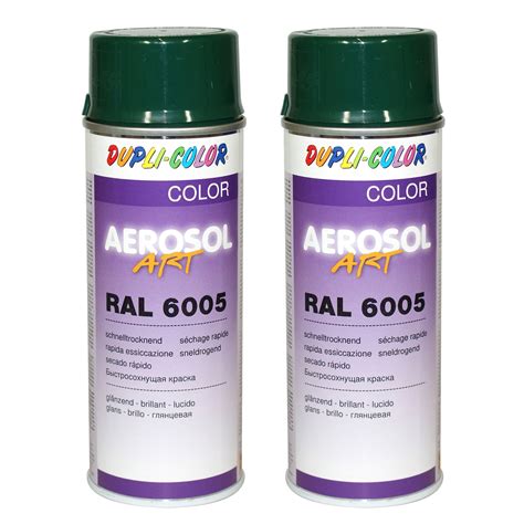 DUPLI COLOR 2x 400ml Aerosol Art RAL 6005 moosgrün glänzend