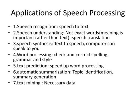 speech processing basics
