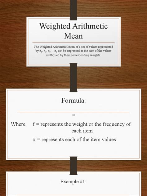 weighted arithmetic mean pdf