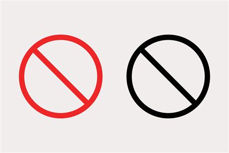 Isolated Vector Illustration Red Prohibited Sign No Icon Warning For