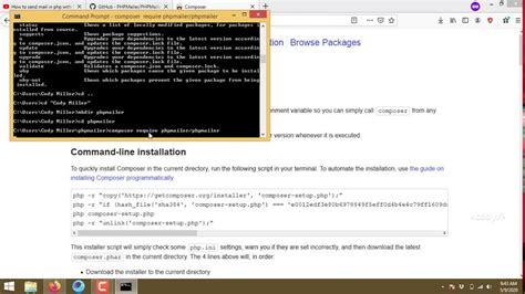 installing composer and download the phpmailer package via composer youtube