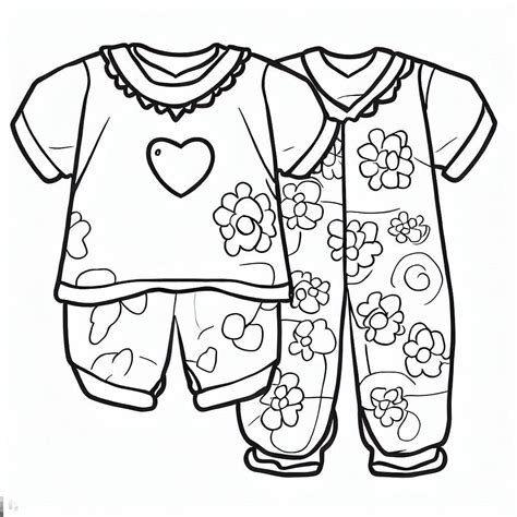 Desenhos de Pijamas Grátis Para Crianças para Colorir e Imprimir
