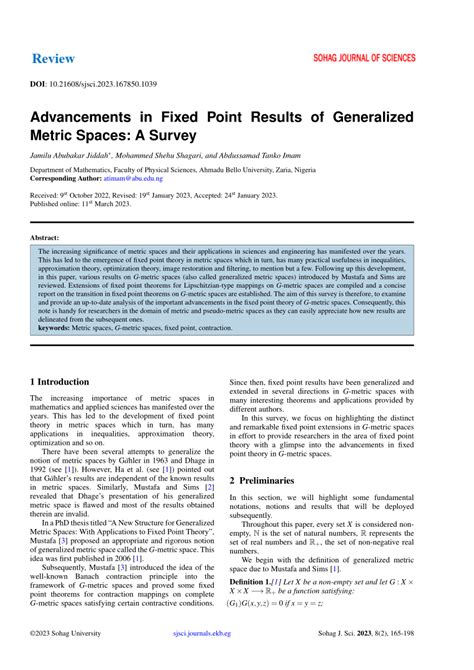 pdf advancements in fixed point results of generalized metric spaces a survey