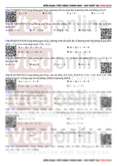SOLUTION Phuong Trinh Mat Phang Trong Khong Gian Oxyz TOAN 12