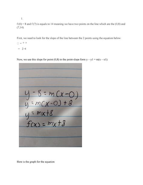 math 1211 unit 1 assignment 1 f 0 8 and f 7 is equals to 14 meaning we have two points