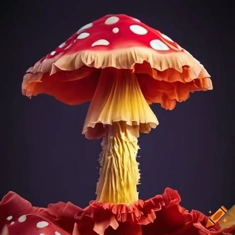 Colorful Fabric Mushroom Sculpture